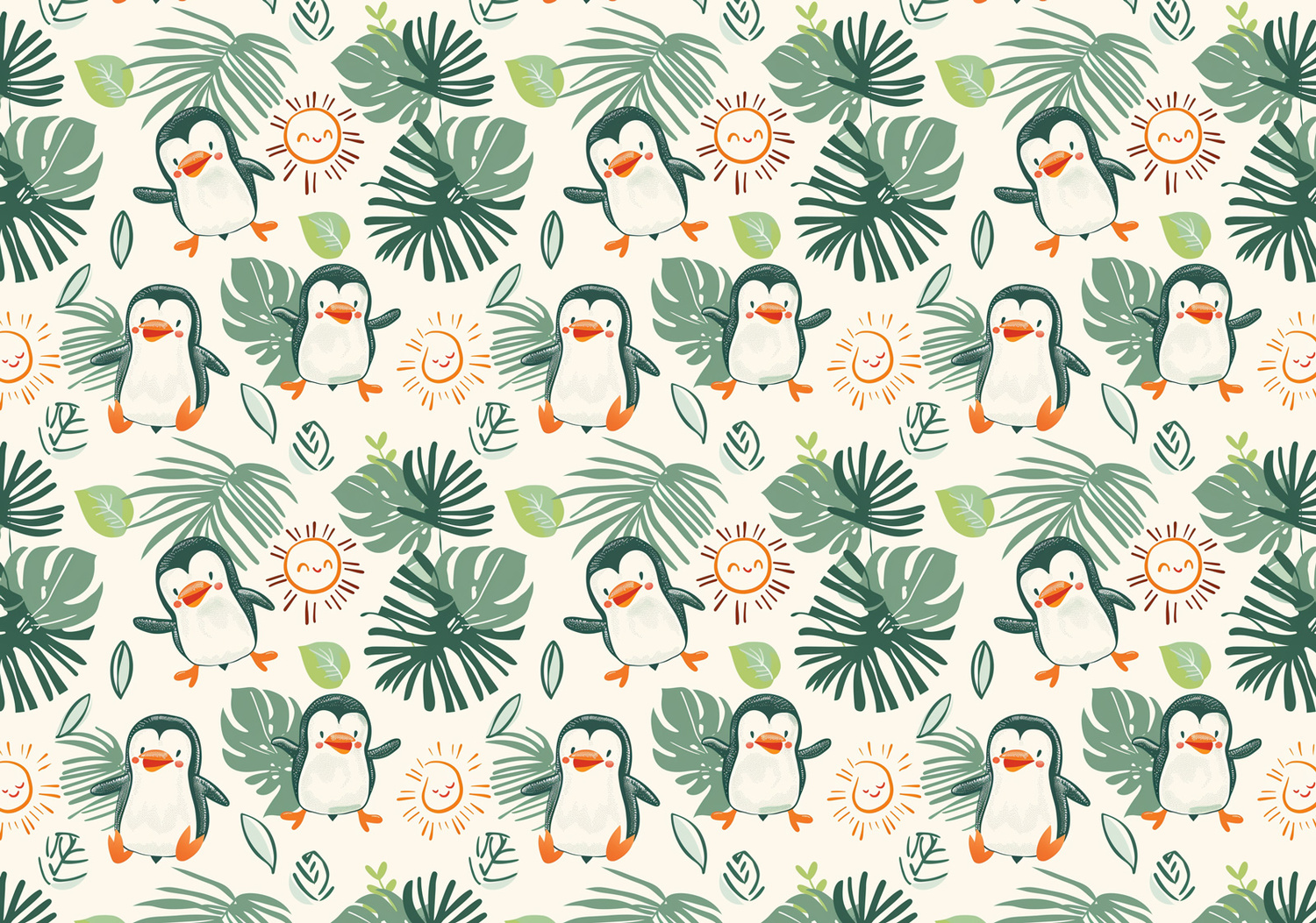 Unique Penguin-Themed Wallpaper for Creative Spaces